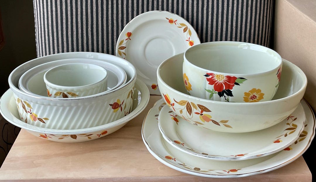 Vintage Hall Jewel Tea Autumn Leaf: Platter, Pie Plate, Saucer - Etsy