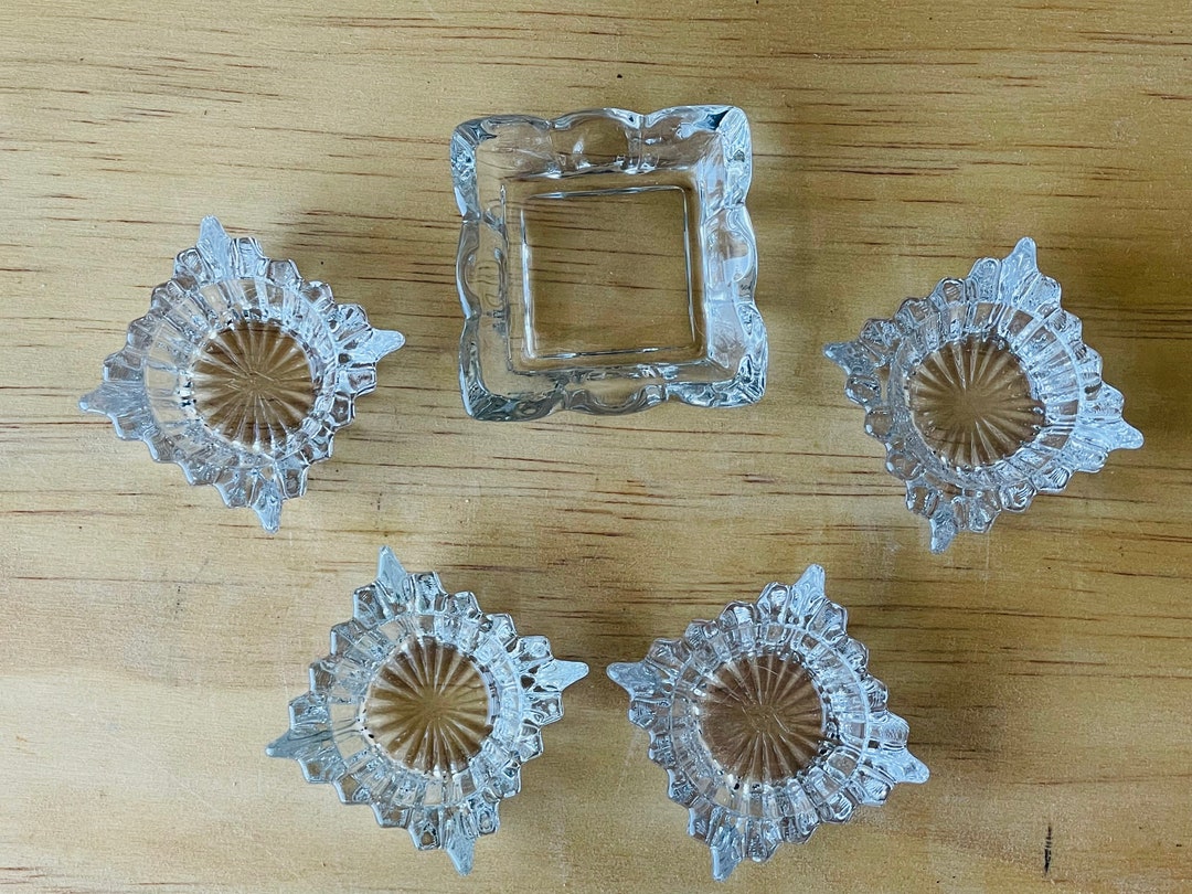 Clear Heisey Depression Glass Salt Cellars Ridgeleigh and Unnamed ...