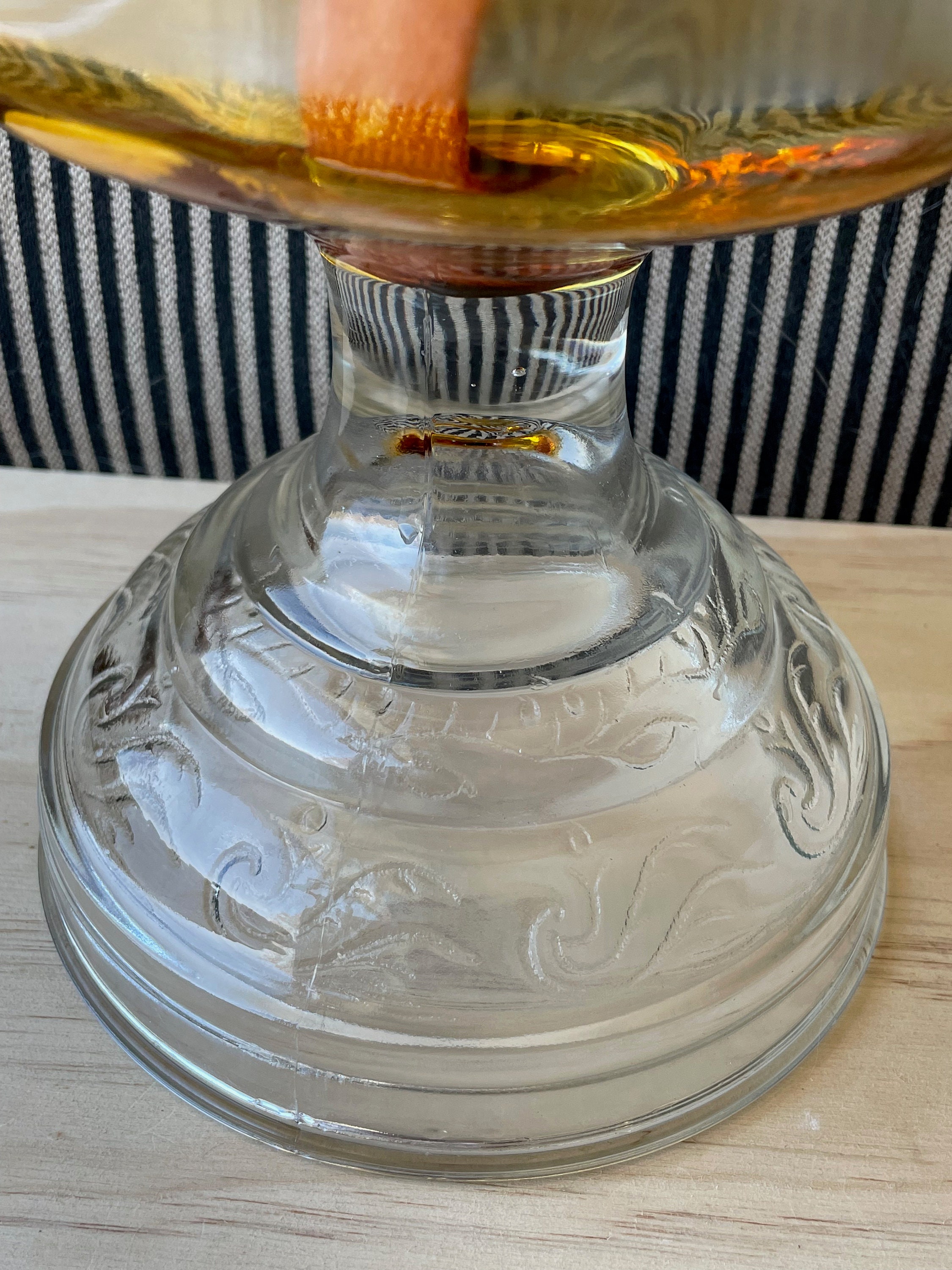 Antique Extra Large Clear Glass Oil Lamp - Etsy