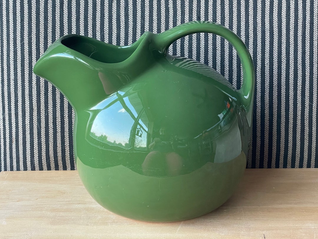 2 QT GMB Gladding Mcbean California Pottery MCM Ball Pitcher With Ice ...