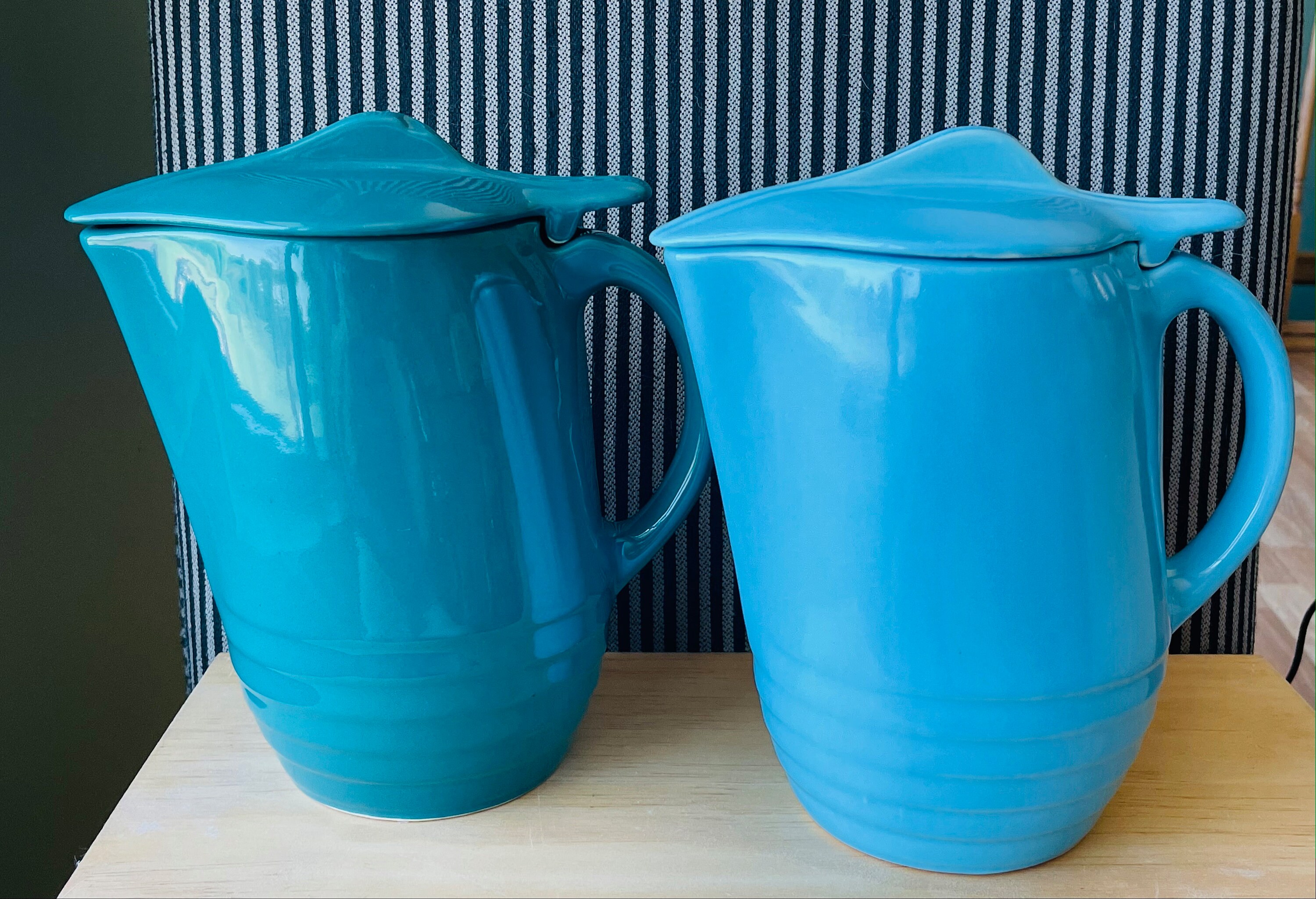 Oxford Ware Covered Refrigerator Pitchers - Ceramic Pottery Water ...