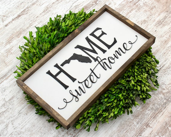 Florida Florida Sign Florida Decor Florida Home Sweet - Etsy