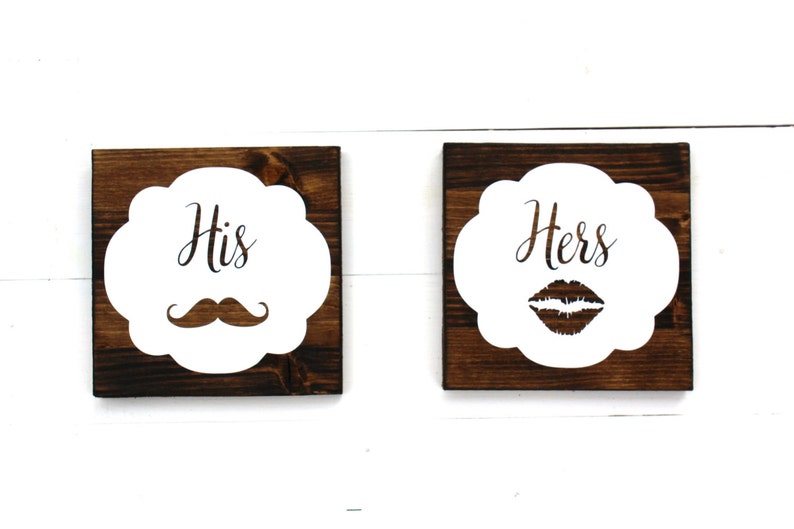 His and Hers Rustic Sign Rustic Sign Bathroom Sign | Etsy