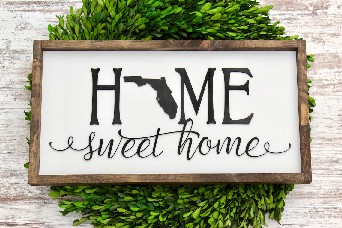 Florida Florida Sign Florida Decor Florida Home Sweet | Etsy