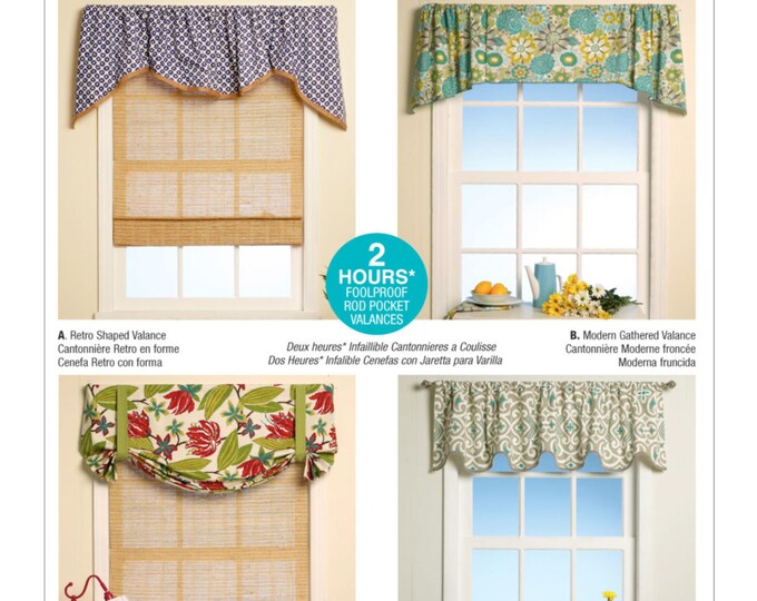 Sewing Pattern for Four Window Valances Patterns, Mccalls Pattern M7034 ...