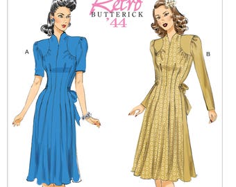 Sewing Pattern for Womens' Dresses, Vintage Style 1944, Butterick Retro ...
