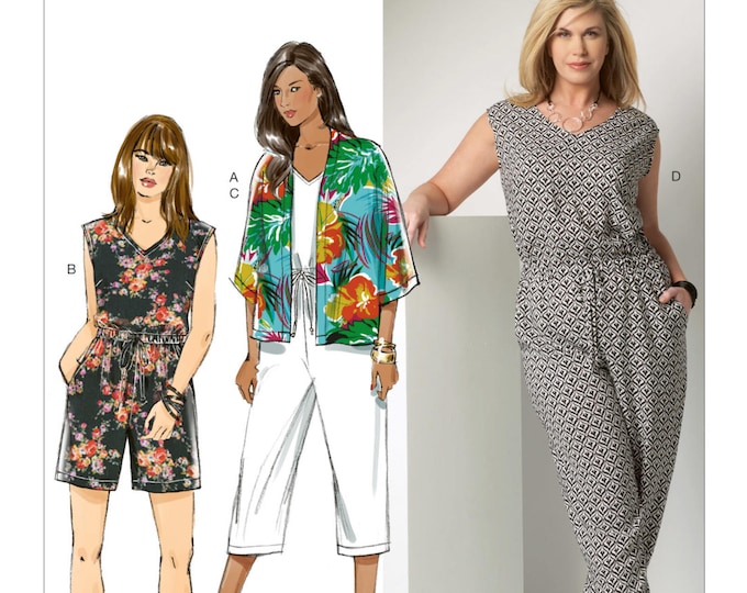 Sewing Pattern for Women's PLUS Size Kimono Jacket, Jumpsuit, Romper ...
