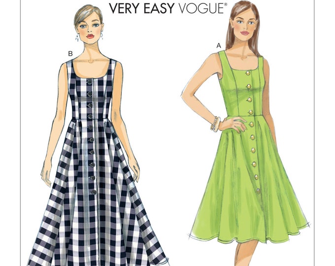 Sewing Pattern Womens DEEP-V Kimono-style Dresses, Vogue Pattern V1735 ...