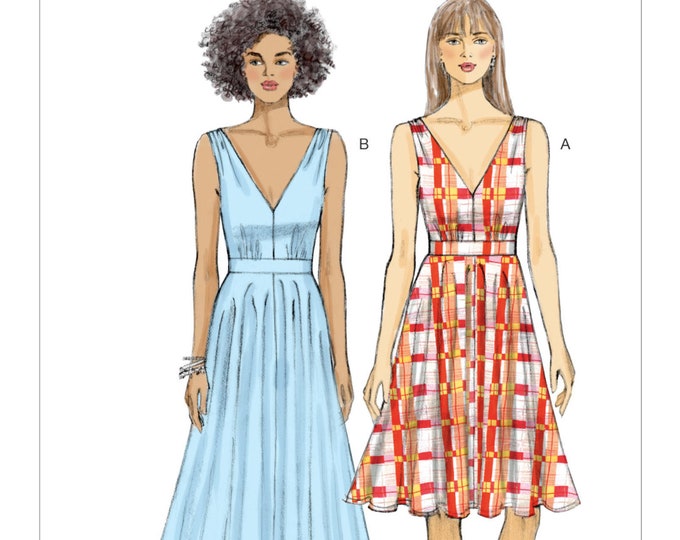 Sewing Pattern for Misses DEEP-V DRESSES, Vogue Pattern V9053, Womens ...