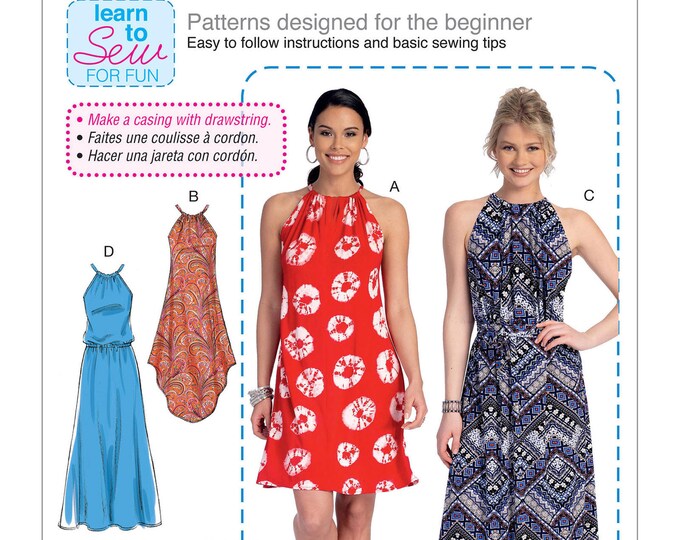 Sewing Pattern Womens' Gathered-neckline Dresses, Mccall's Pattern ...