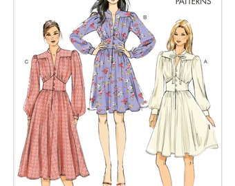 Sewing Pattern for Misses DEEP-V DRESSES, Vogue Pattern V9053, Womens ...