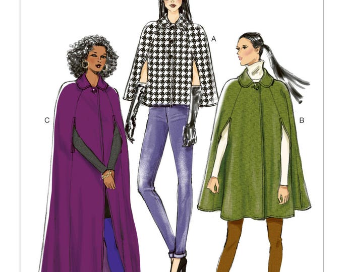 Sewing Pattern for Misses' ROUND COLLAR CAPES in Three Lengths, Vogue ...