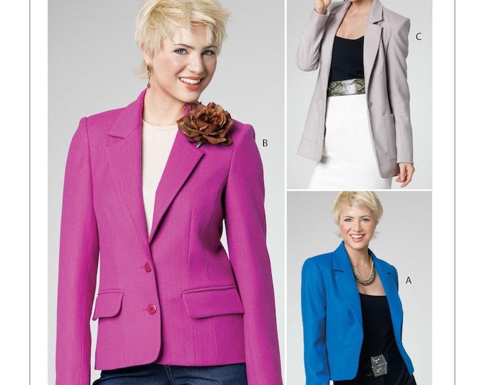 Sewing Pattern for Womens Lined Blazers in Three Lengths, Mccall's ...
