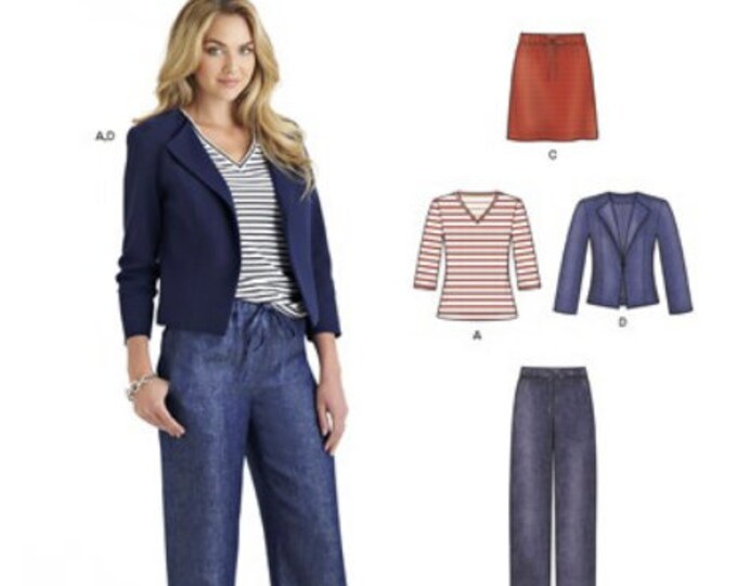 Sewing Pattern for Womens Jacket Pants Skirt and Knit Top - Etsy