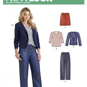 Sewing Pattern for Womens Jacket, Pants, Skirt and Knit Top, New Look ...