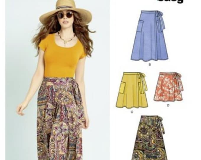 Sewing Pattern for Womens Easy Wrap Skirts in Four Lengths, Easy Sew ...