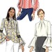 Sewing Pattern for Misses' TOP W/ SLEEVE & CUFF Variations, Vogue ...