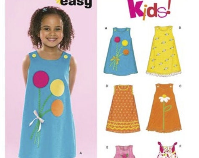 Sewing Pattern for Toddlers' and Little Girls' Dresses, Girls Button ...
