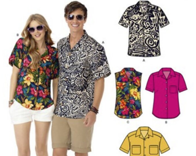Sewing Pattern for Mens & Womens Shirts, Unisex Button Down Shirts, New ...