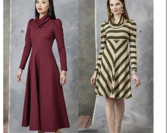 Sewing Pattern Womens Deep V Neck Dress, Vogue Pattern V1801, Womens ...