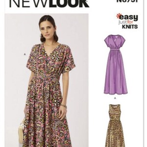 Sewing Pattern for Womens Dress in Sizes 10 to 22, Stretch Knit Maxi ...