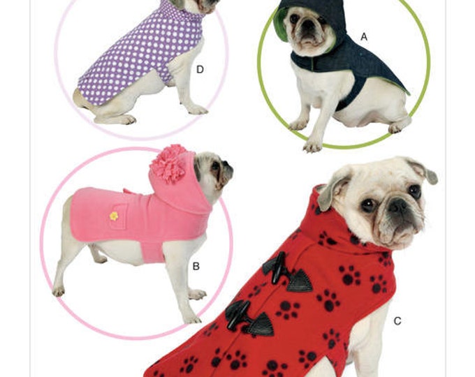 Sewing Pattern for Pet Coats With Collar or Hood, Butterick Craft ...