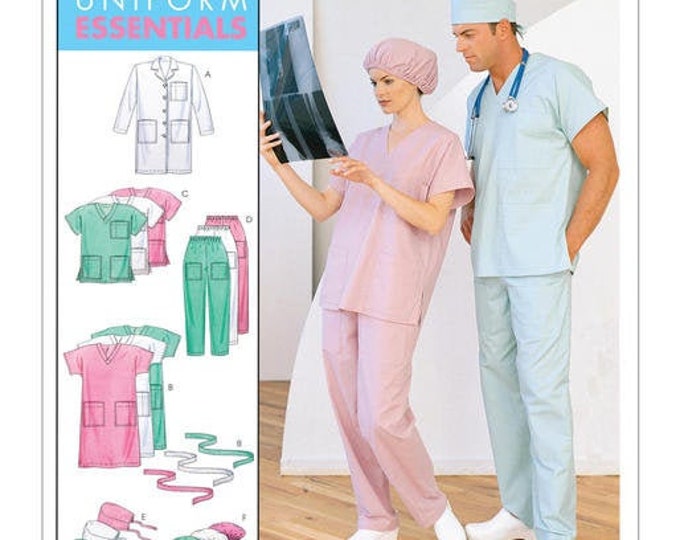 Sewing Pattern for Men's and Women's Scrub Uniforms, Lab Coat, Scrubs ...