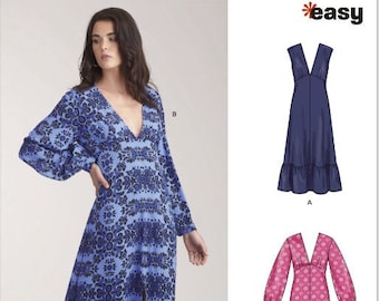 Sewing Pattern for Womens Dress in Sizes 10 to 22, Stretch Knit Maxi ...