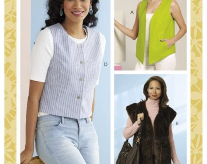 Sewing Pattern for Womens Vests in Five Styles, Butterick Pattern B6745 ...