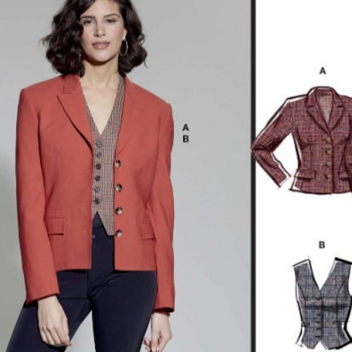 Sewing Pattern for Womens Jacket and Pants Blazer Jacket - Etsy