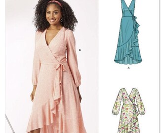 Sewing Pattern for Womens Wrap Dress, New Look 6600, New Pattern, Wrap ...