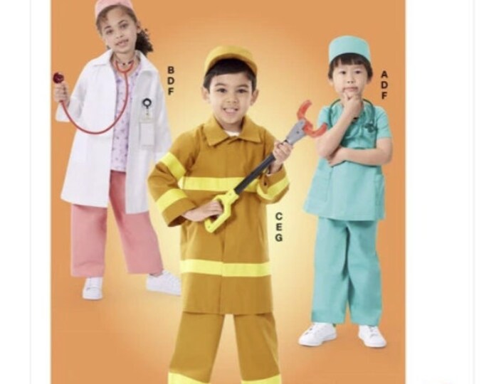 Sewing Pattern for Child Boy or Girls First Responder Costumes, Mccall ...