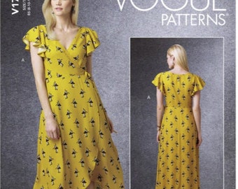 Sewing Pattern for Misses DEEP-V DRESSES, Vogue Pattern V9053, Womens ...