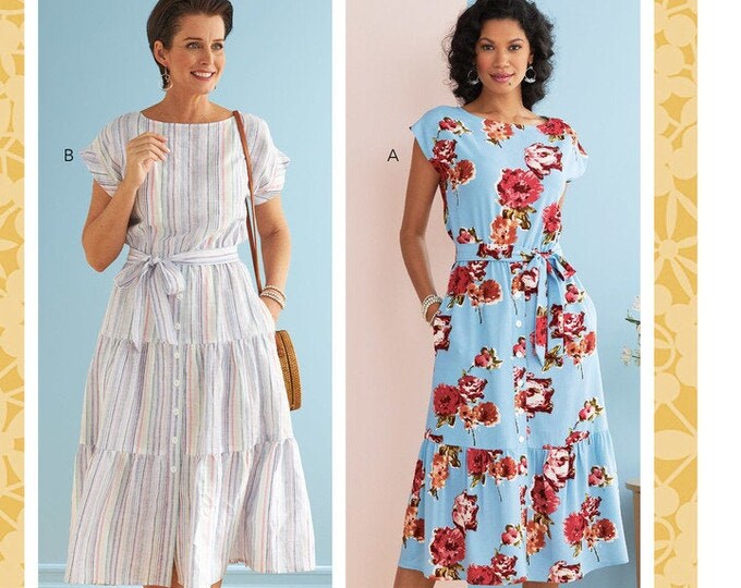 Sewing Pattern Womens Dress in Misses Sizes, Butterick Pattern B6725 ...