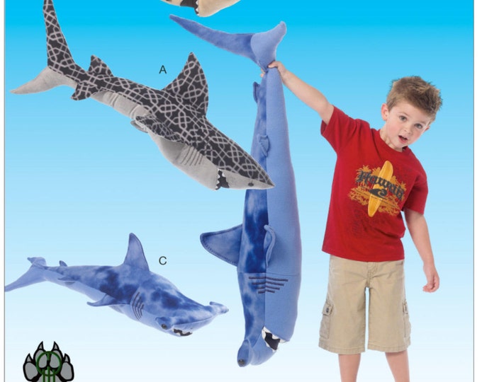 Sewing Pattern for Stuffed Sharks, Mccall's Pattern 7103, Plush Shark ...
