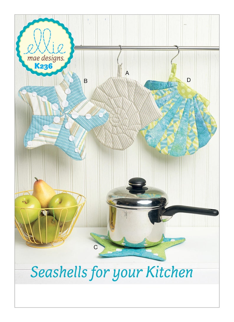 Sewing Pattern for Seashell-themed Potholders W/ Loop Kwik - Etsy