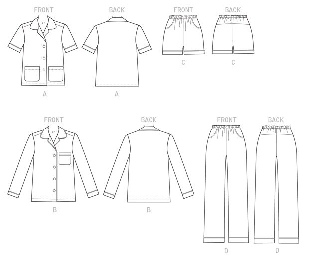 Sewing Pattern for Womens' Sleepwear Womens Button up - Etsy