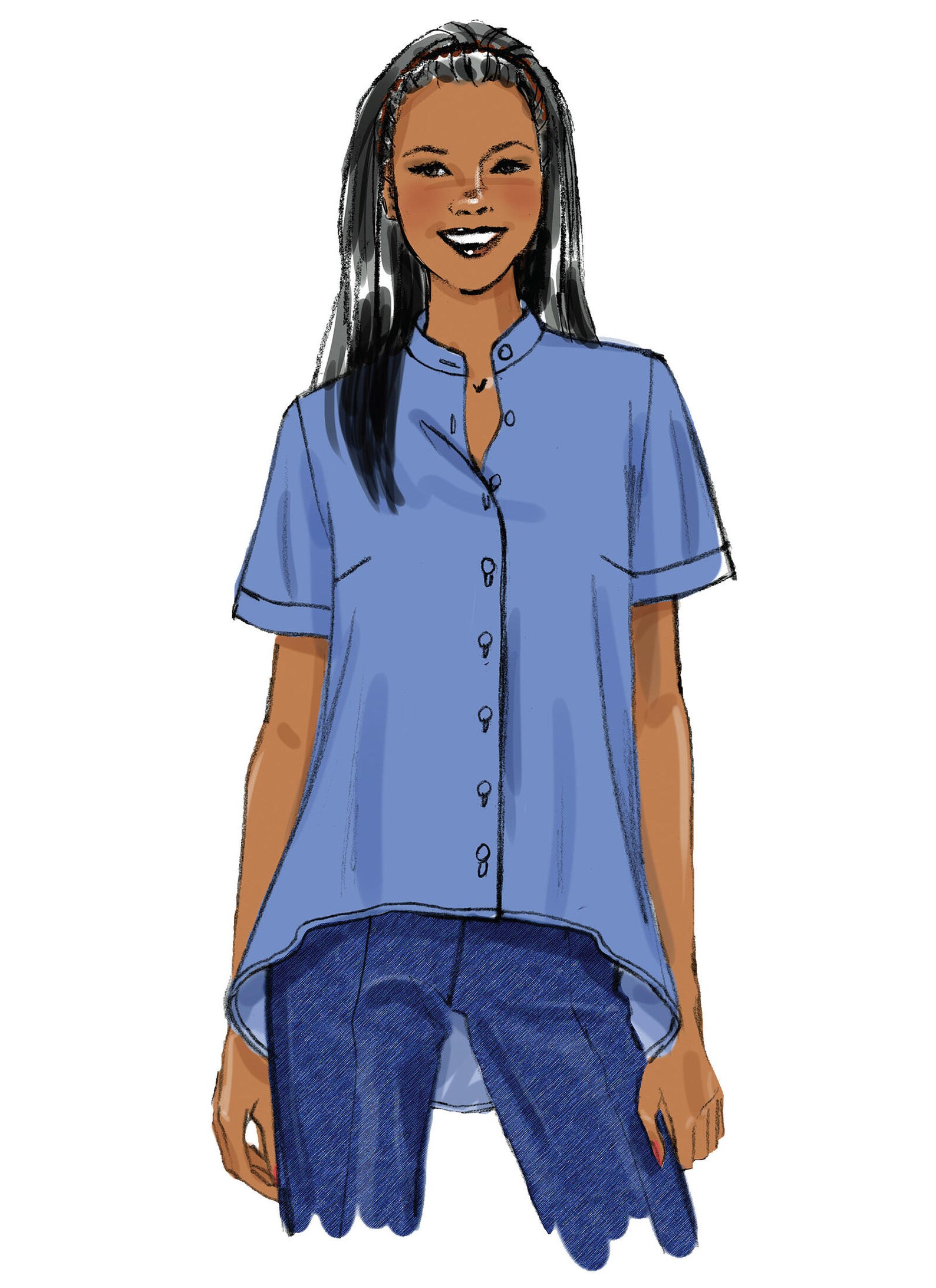 Sewing Pattern for Womens Button Down Tunic Shirts, Butterick Pattern ...