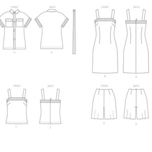 Sewing Pattern Womens Jacket, Belt, Dress, Top & Shorts, Butterick ...