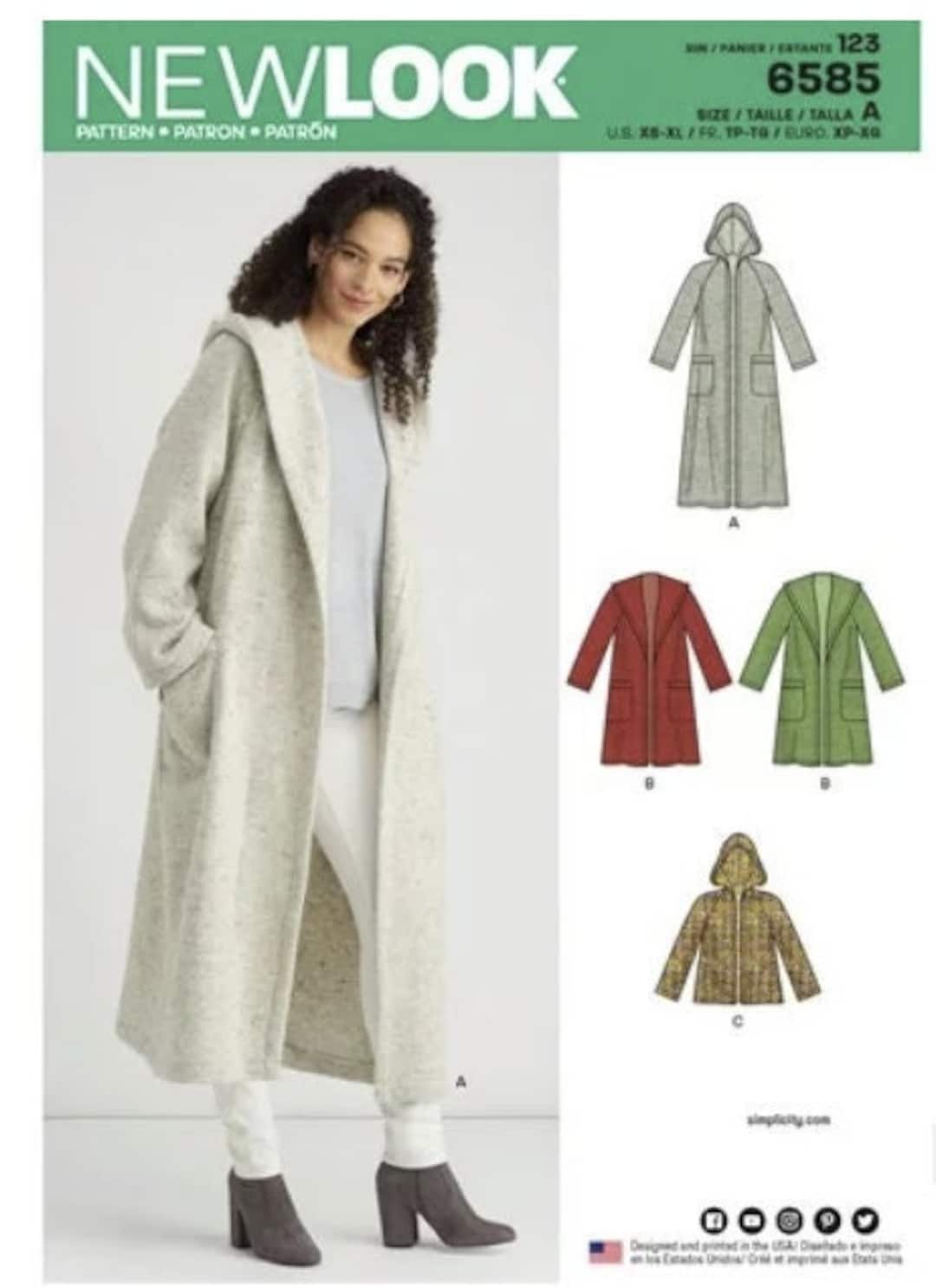 Sewing Pattern for Womens Coat With Hood, New Look N6585, New Pattern ...