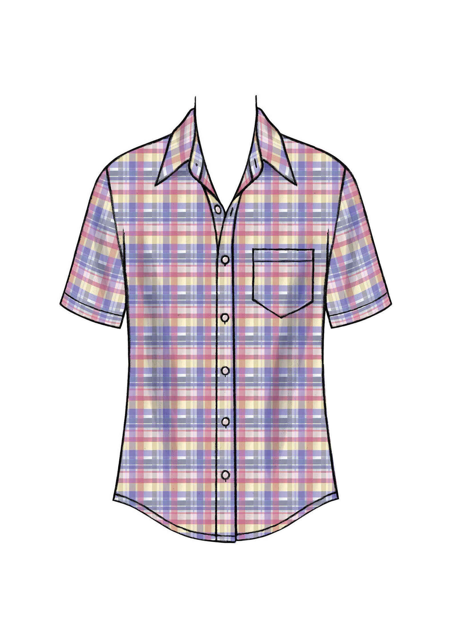 Sewing Pattern for Men's Button-down Shirts, Mccalls Pattern M6044, Men ...