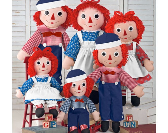 Sewing Pattern for Classic Raggedy Ann & Raggedy Andy, Simplicity 8043 ...