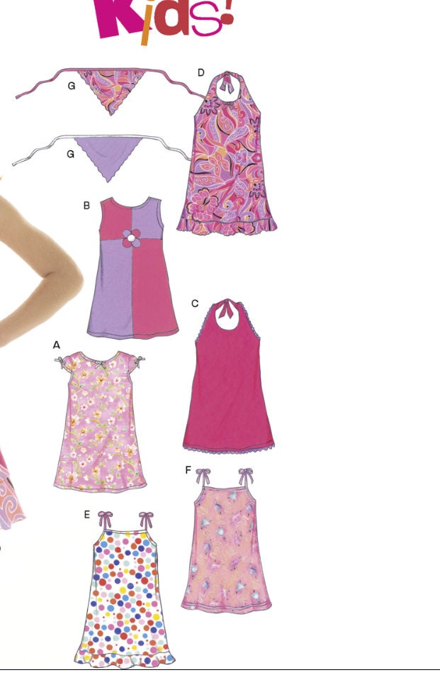 Sewing Pattern for GIRLS Dresses with Scarf New Look Pattern | Etsy