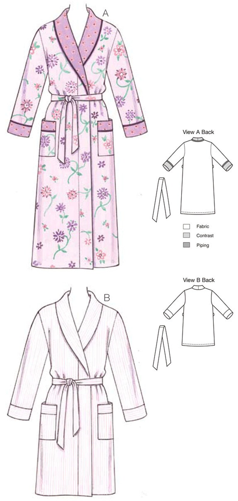 Sewing Pattern for Womens Robes Kwik Sew Pattern K3644 - Etsy