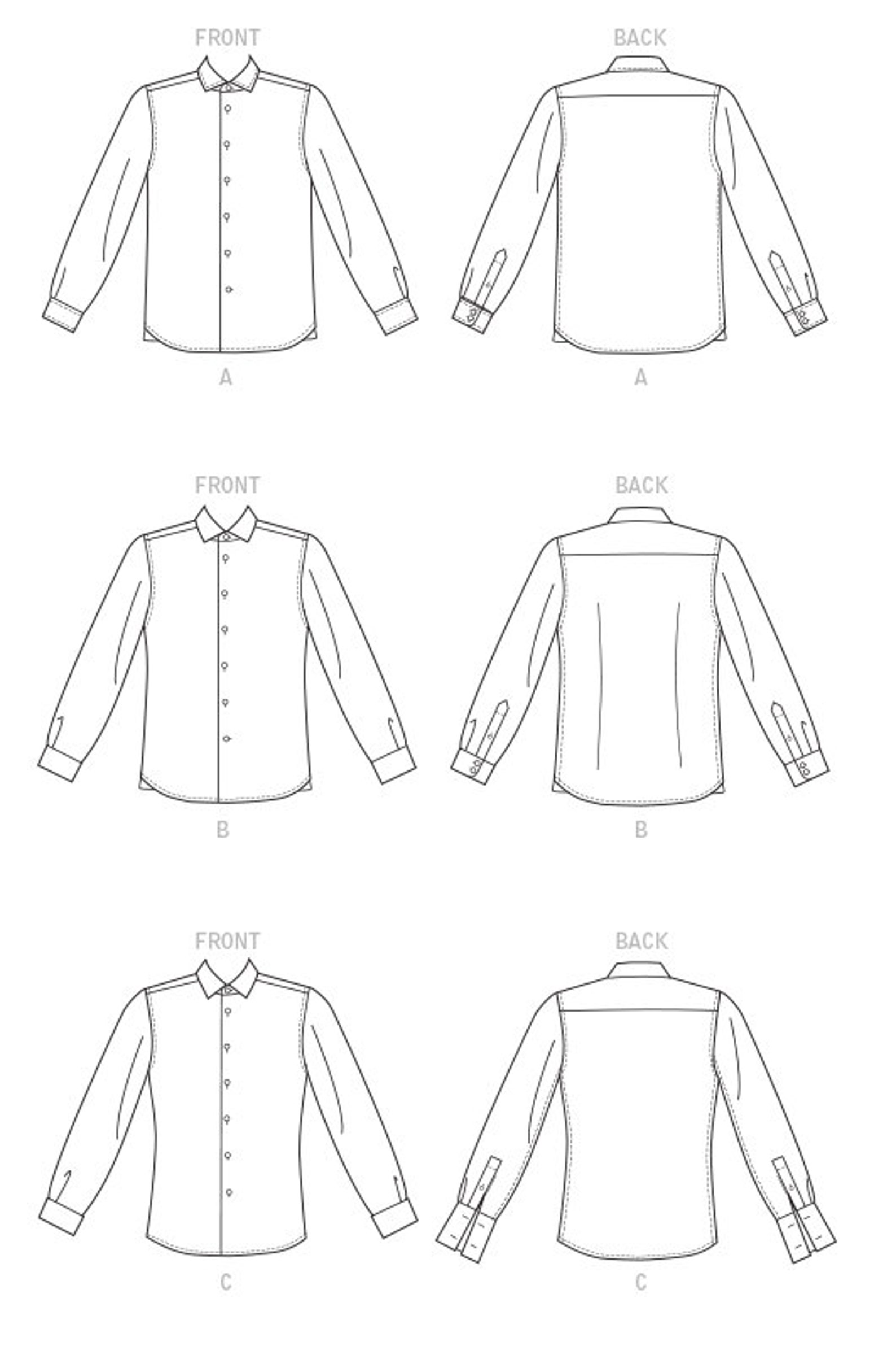 Sewing Pattern for Men's Collection of Button Down Shirts | Etsy