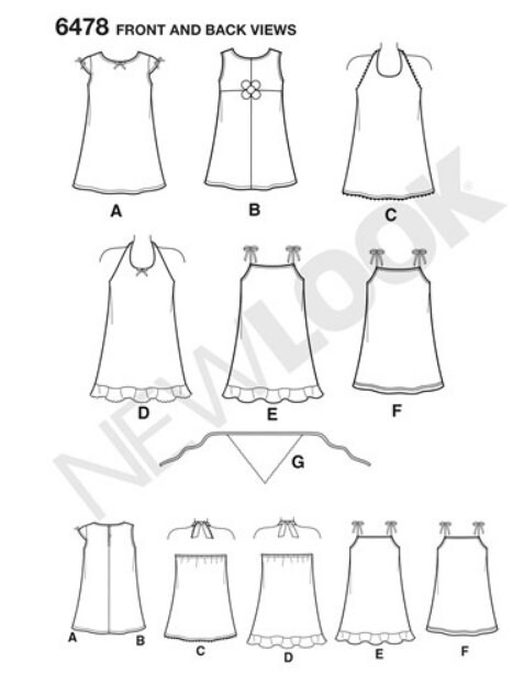 Sewing Pattern for GIRLS Dresses with Scarf New Look Pattern | Etsy