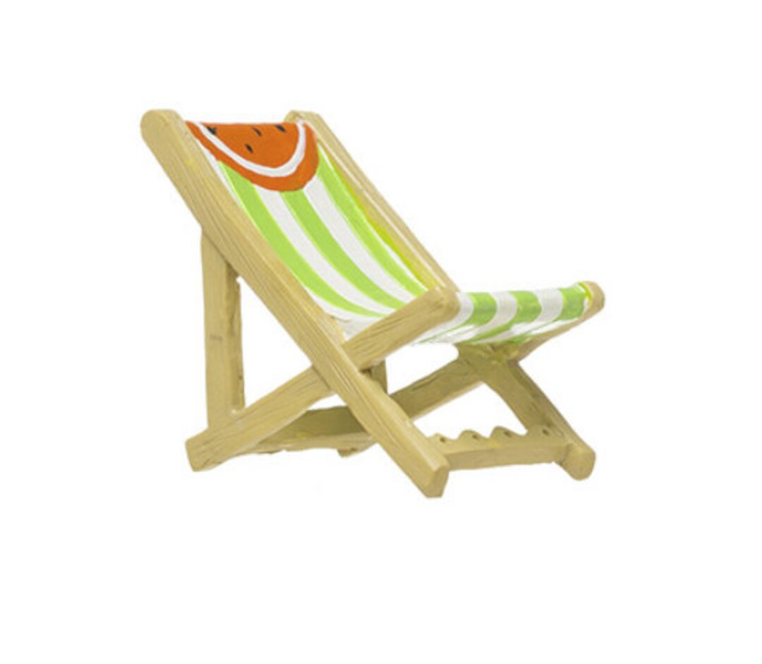 Fairy Garden Beach Chair, Miniature Sling Watermelon Chairs, Beach ...