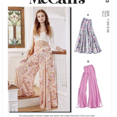 1XL-5XL Wide Leg Pants PDF Sewing Pattern Plus Size Women - Etsy