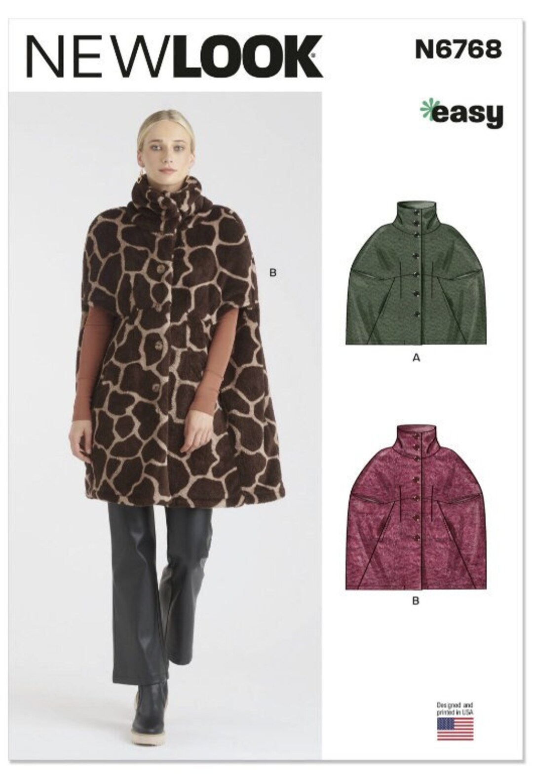 Sewing Pattern for Womens Cape, New Look N6768, New Pattern, Womens ...