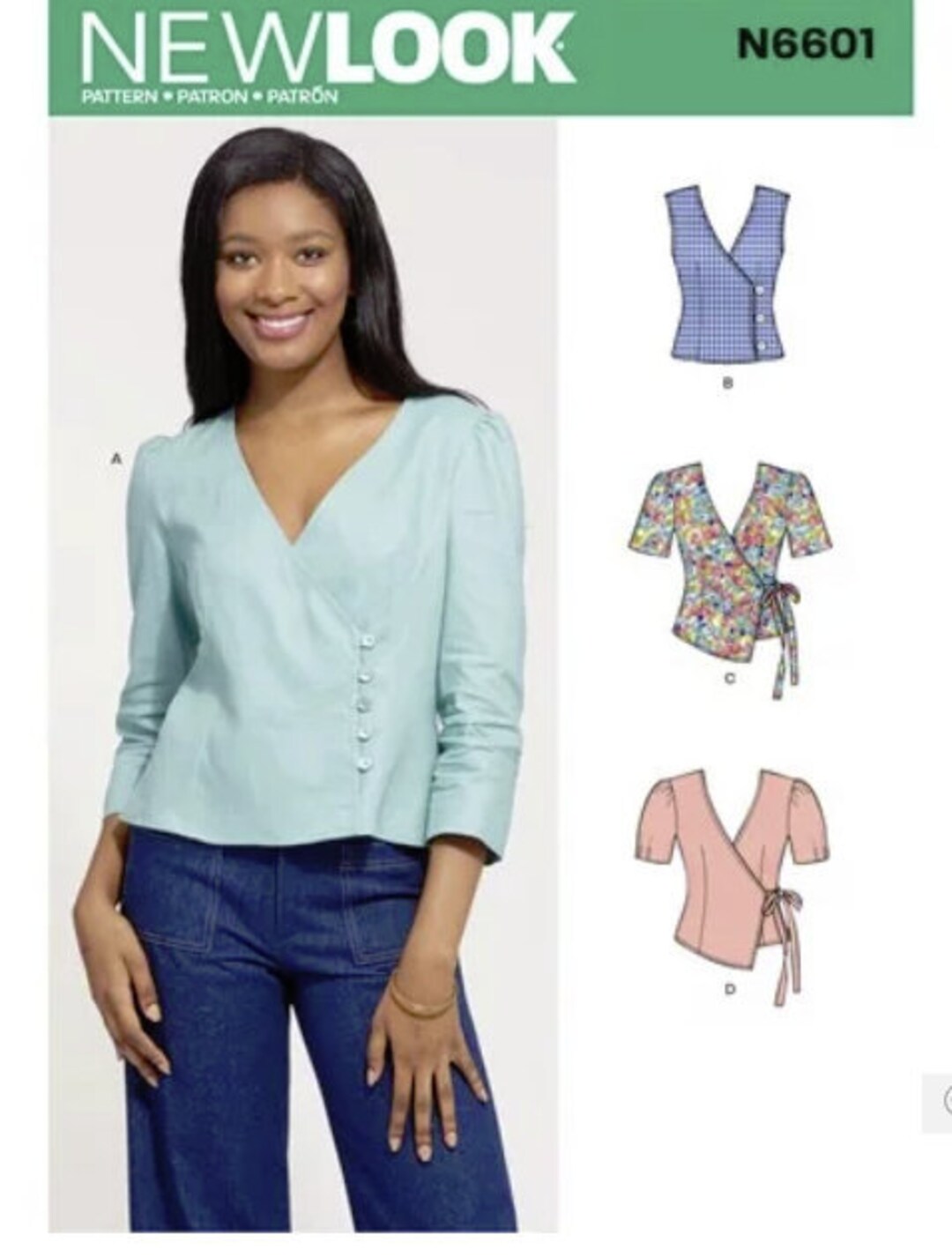 Sewing Pattern for Womens Top in Misses Sizes 8 to 20, Easy Sew Wrap ...